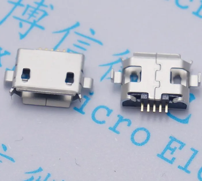Conector Micro USB para teléfono móvil, placa pesada 1,0 DIP2, 5P, hembra, asiento de carga, 50 ...