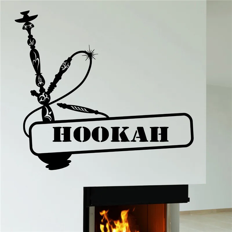 Hookah Wall Decal Shisha Smoking Smoke Arabic Vinyl Stickers Art Mural ...