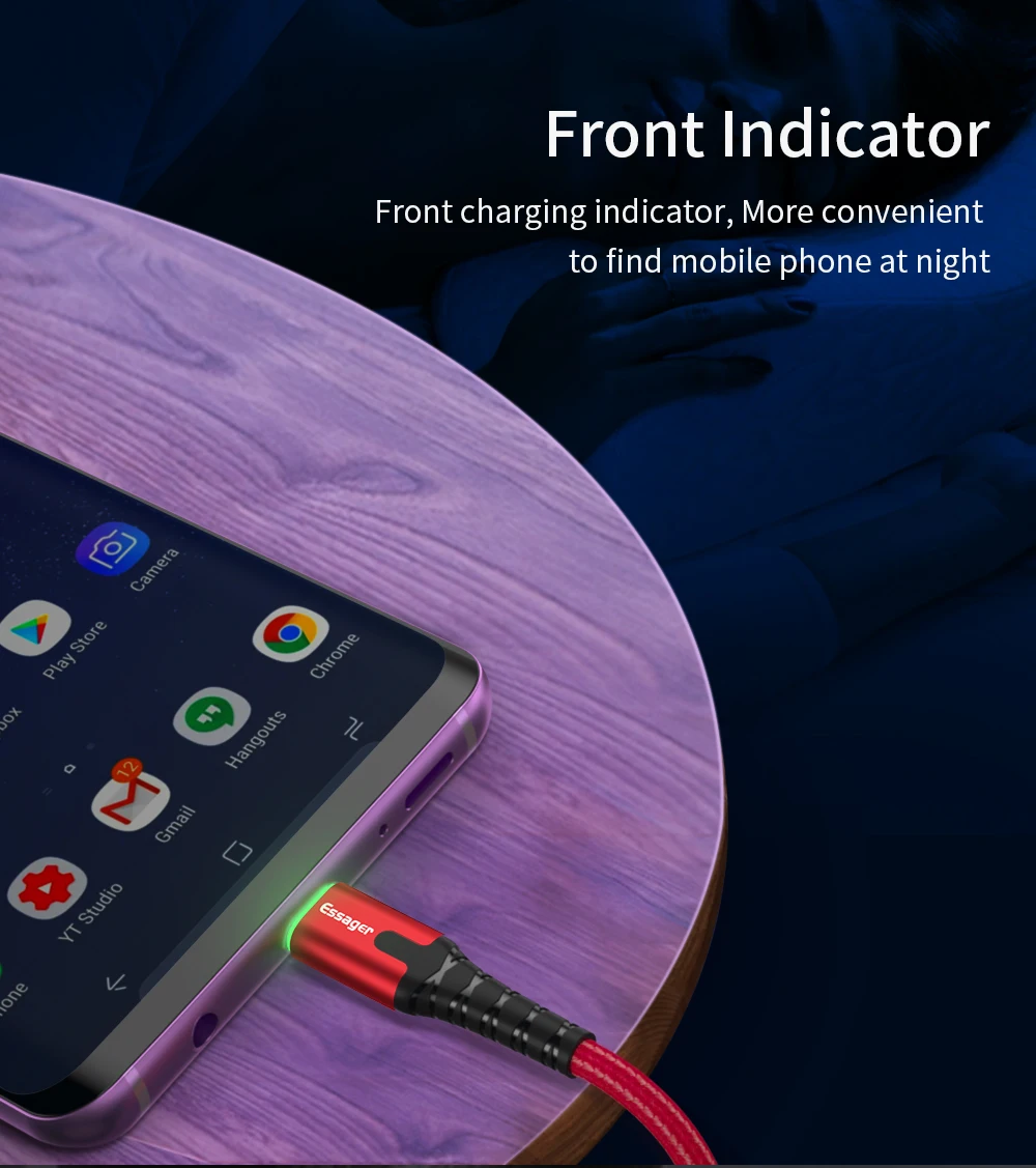 Micro USB Mobile Cable Fast Charging Nylon Braided 3M by Essager..