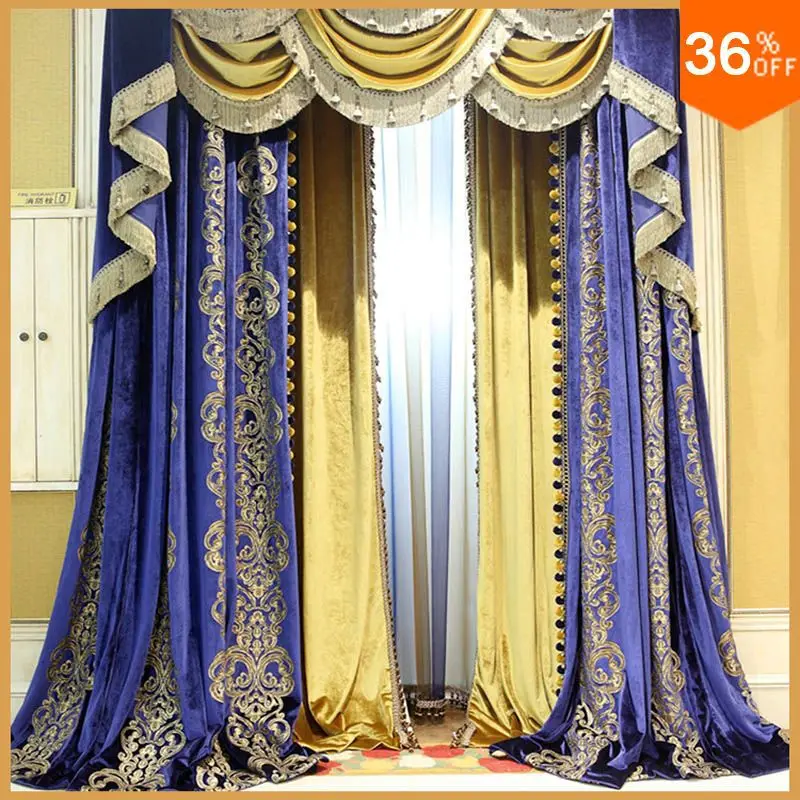 Rideaux-de-luxe-pour-salon-stores-bleus-et-optiques-rideaux-de-porte ...