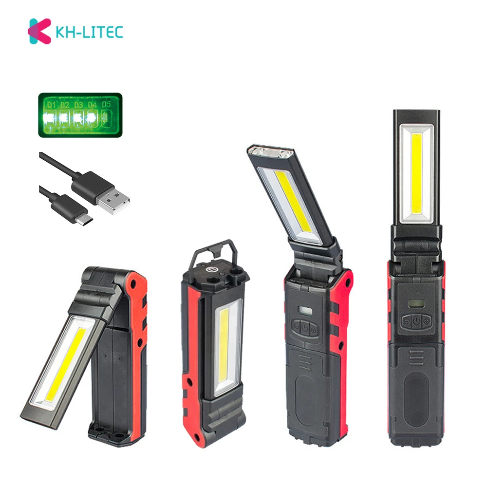 Usb Rechargeable Working Light Dimmable Cob Led Flashlight Inspection ...