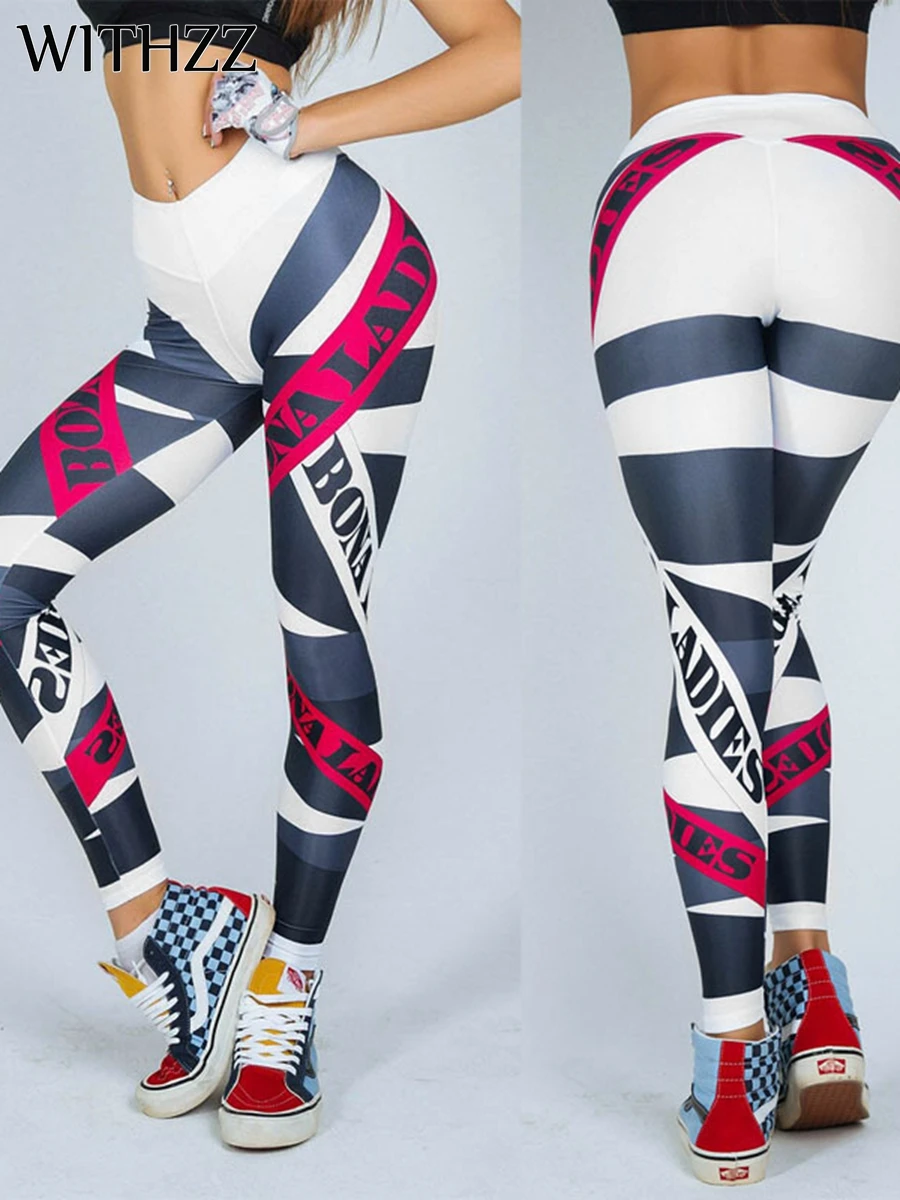 Withzz Quick Drying Printed Stretch Leggings Women Leggins Elbows