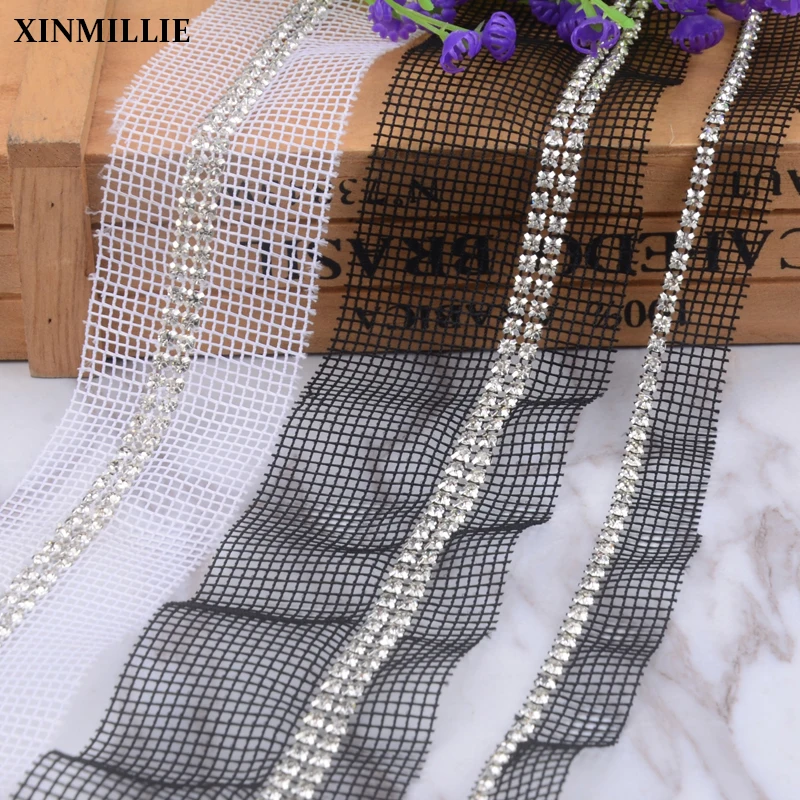 5yard/Lot Rhinestone Mesh 2cm Width Lace Fabric Wedding Decoration ...