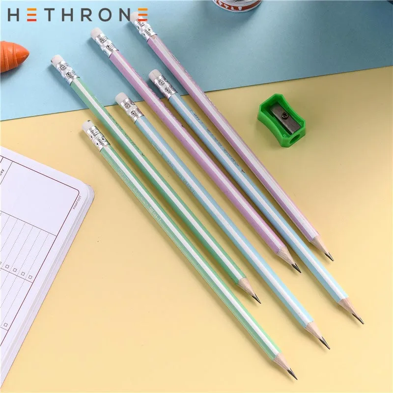 Hethrone 12pcs simple wooden pencils for school Student writing drawing ...