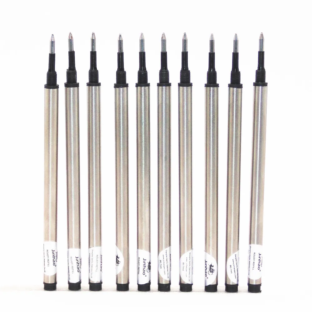 Jinhao 10 Buah Hitam Sekrup Refill 0.7 Mm NIB Kantor Rollerball Pen ...