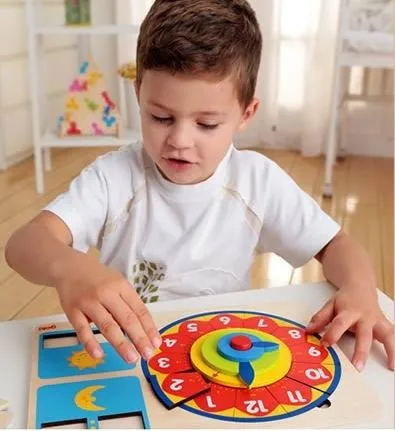 82 PCs Wooden Jigsaw children clock puzzle toys / Kids Child brand ...