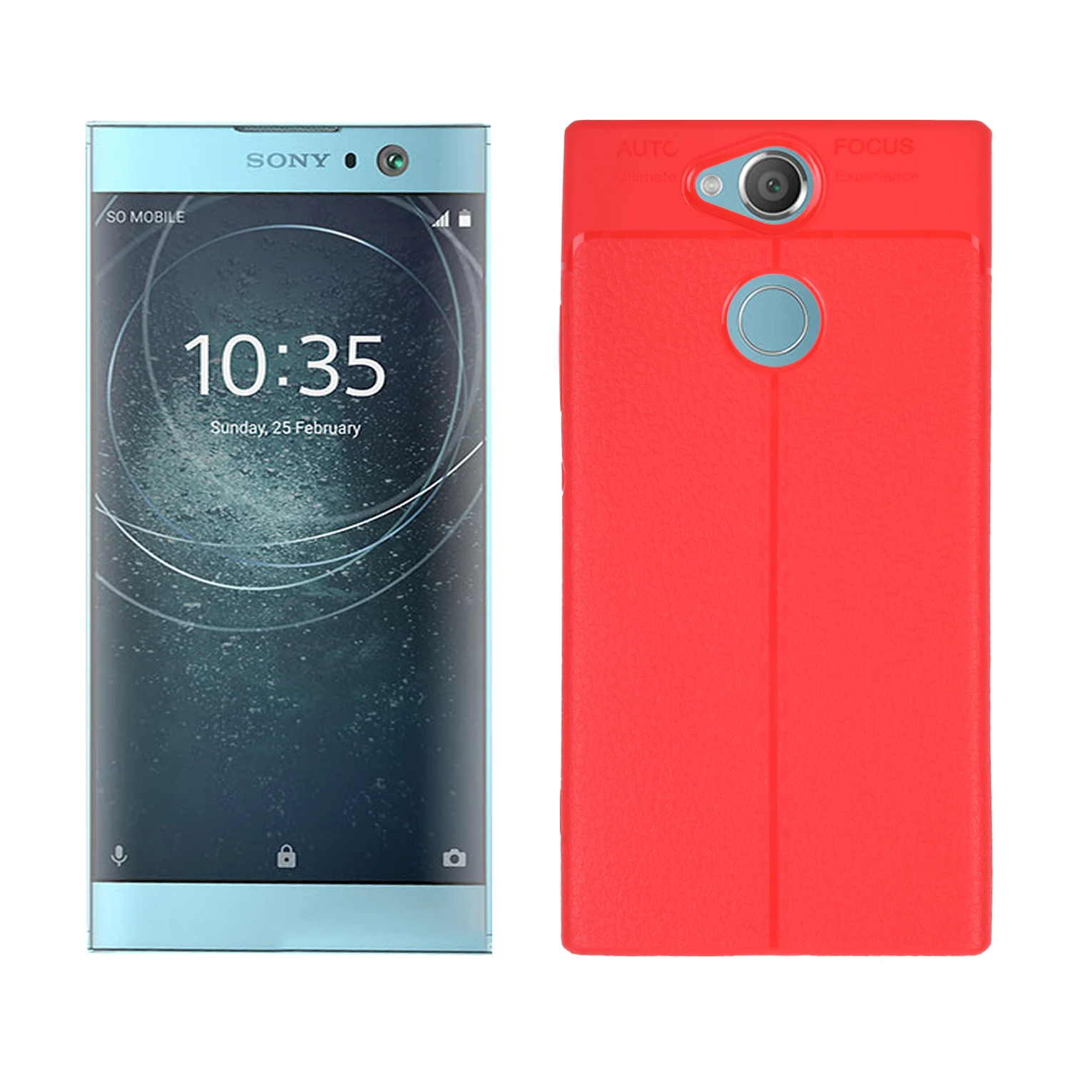 for Sony Xperia XA2 Case Slim Leather Pattern Shockproof Protective ...