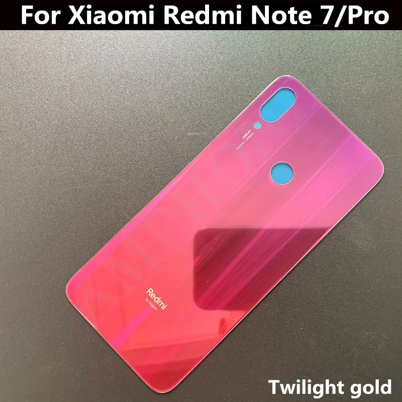 Стеклянная крышка батареи чехол запасные части для Xiaomi Redmi Note 7/Pro батарея задняя панель ...