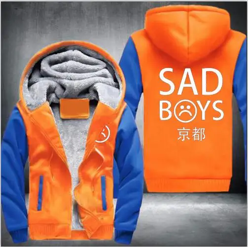 Mens Winter Hoodie Sad boys club Thicken Fleece Coat Sad Boys Kiyoto ...