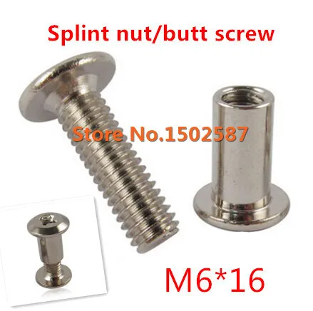 20 Pieces/lot M6*16 Splint Nut Male-female Snap Rivets Butt Set Screws ...