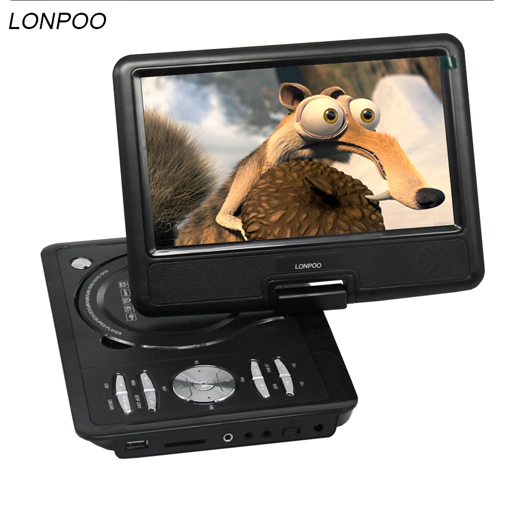 LONPOO 9 inch DVD Player TFT Screen Display Portable DVD EVD Player TV ...