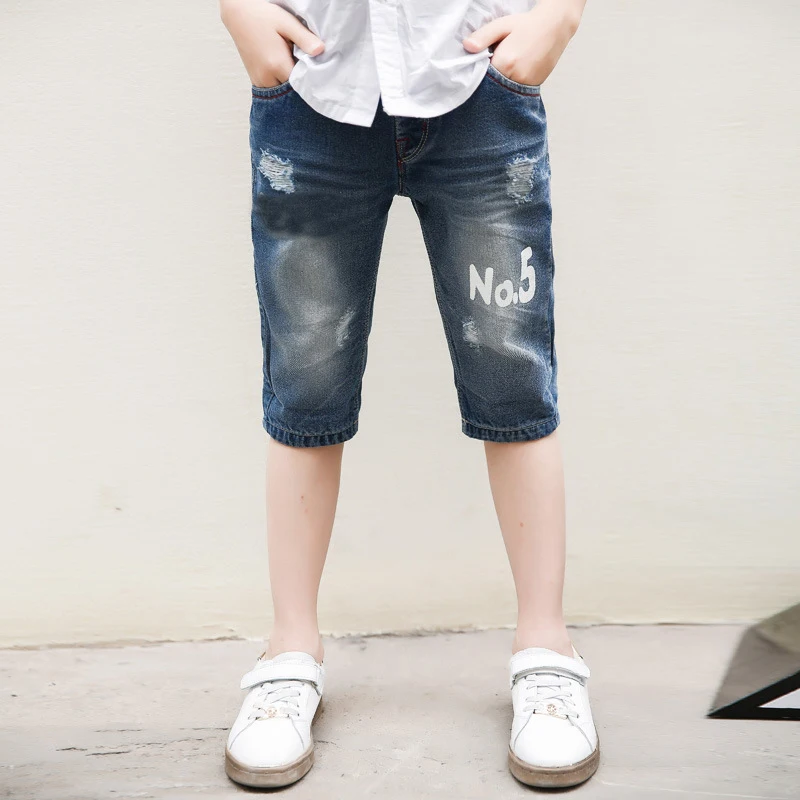 2018 Boys Summer Casual Fashion Ripped Jeans Denim Shorts for Boy ...