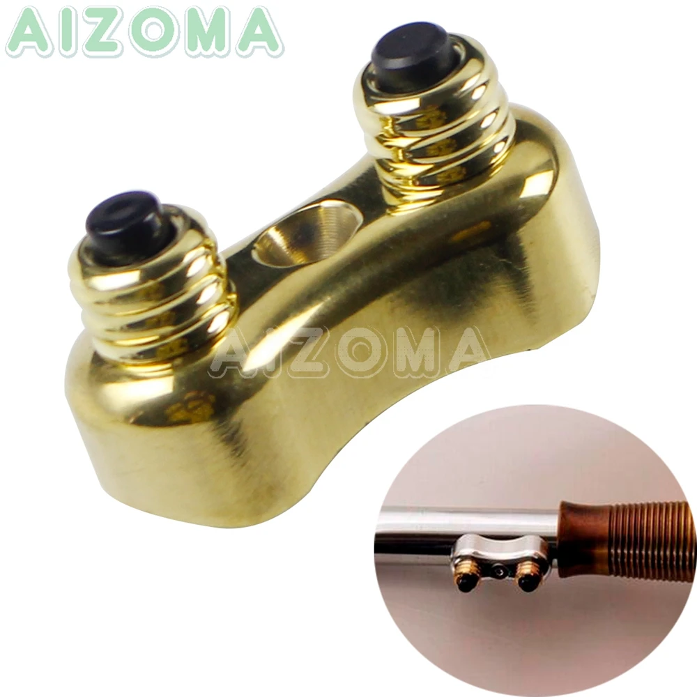 Brass-Motorcycle-7-8-1-Handlebar-Switches-Dual-Push-Button-Control ...
