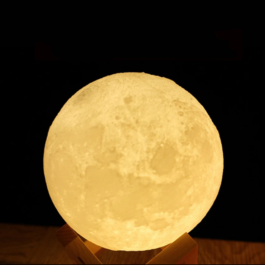 3D Magical Moon LED Night Light 13mm 18mm Moonlight Desk Lamp USB ...