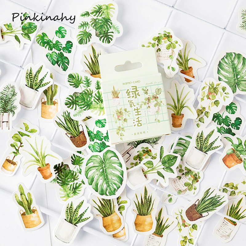 Green Potted Plant Serise junkJournal Decorative Stickers Scrapbooking ...