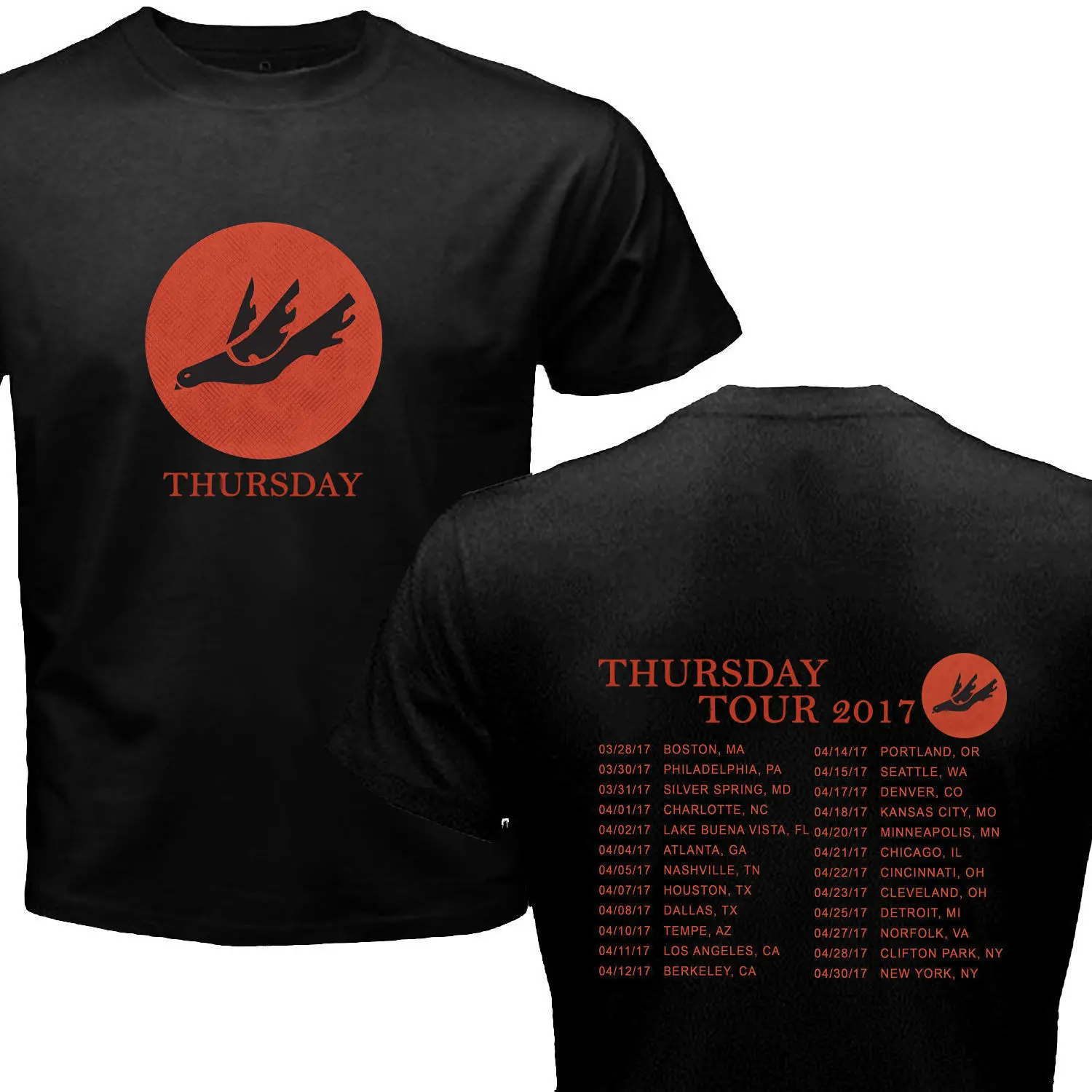 Rare Items Limited THURSDAY BAND TOUR DATES 2017 v3 Unisex| | - AliExpress