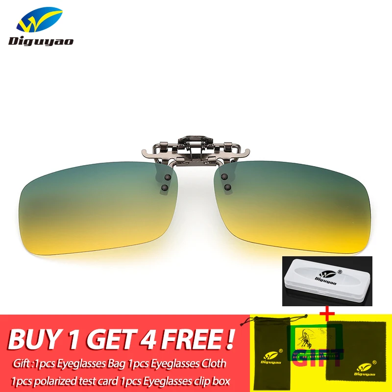 Iguyao Men Women Flip Up Polarized Sunglasses Clip On Glasses Day Night