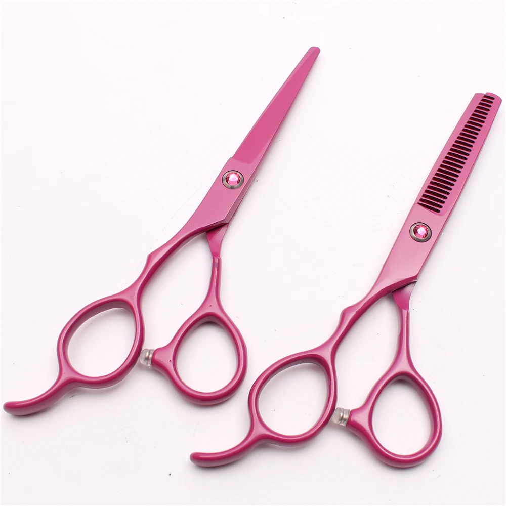 C8001 5.5" 16cm Jp Customized Logo Pink Haircut Cutting Shears Thinning ...