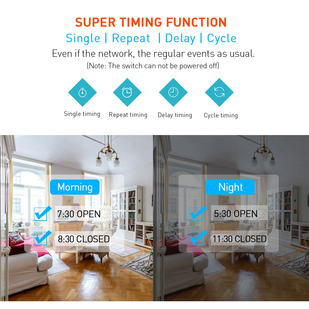 SONOFF Touch T1 EU UK 1/2/3 Gang 433MHZ RF Wifi Smart Wall Switch With ...