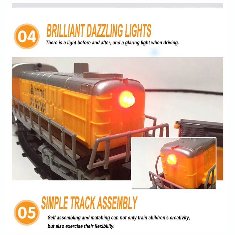 Kids electric Railway train Toys Classical Enlighten Train Track Model ...