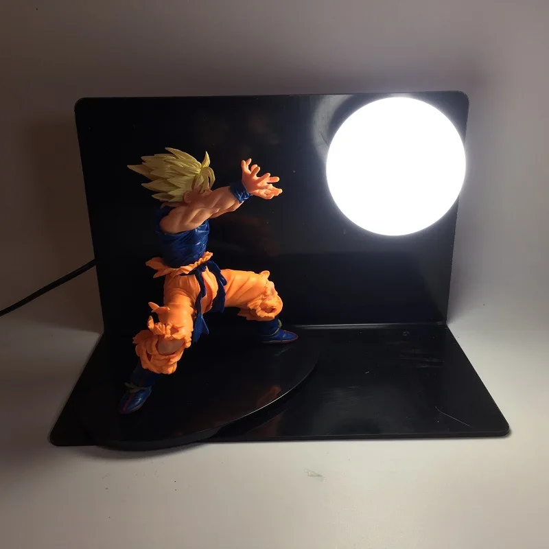 Anime Dragon Ball Z Action Figure Son Goku Kamehameha LED Lights Super ...