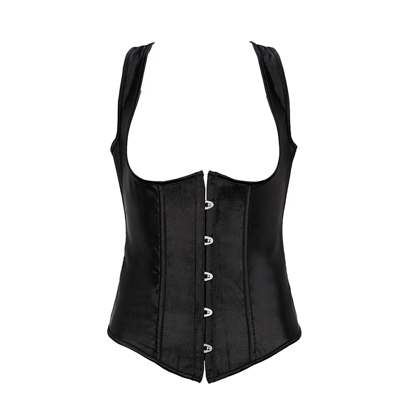 Waist Slimming Corset For Women Black Underbust Gothic Vest Waist Train