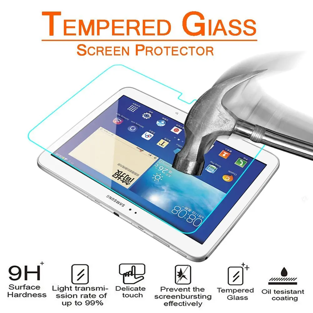 9h 2.5d Explosion-proof Toughened Tempered Glass For Samsung Galaxy Tab ...