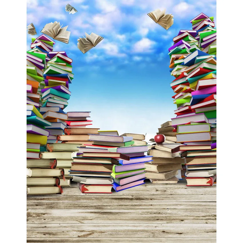 Books Photo Background Under Blue Sky Vinyl Photography Backdrops For ...