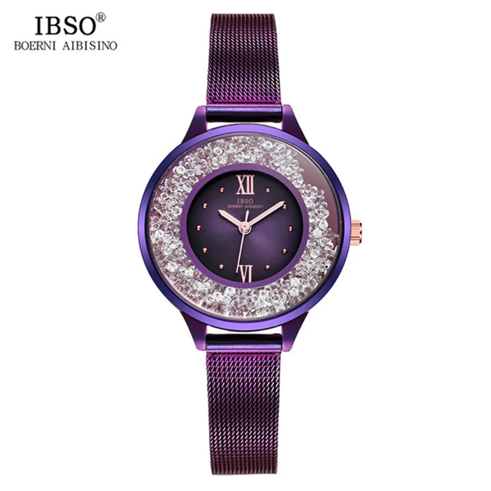 IBSO Luxury Fashion Purple Watches for Women 2019 Mesh Bracelet Watch ...
