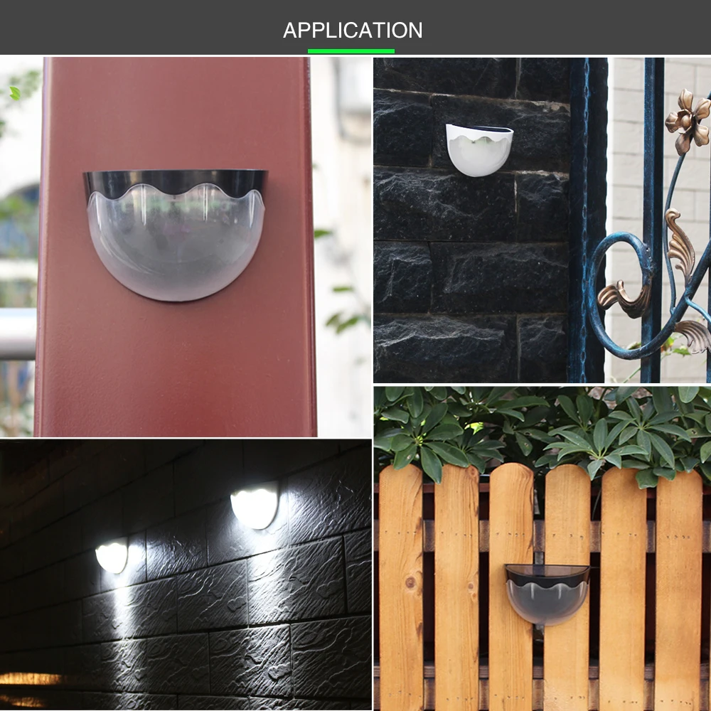 LED Sun Light Solar panels fence lamp Rechargeable outdoor garden ...