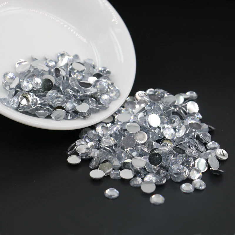 3MM 6MM Crystal Clear Resin Flatback Rhinestones 14 Facet 2058# Flat ...
