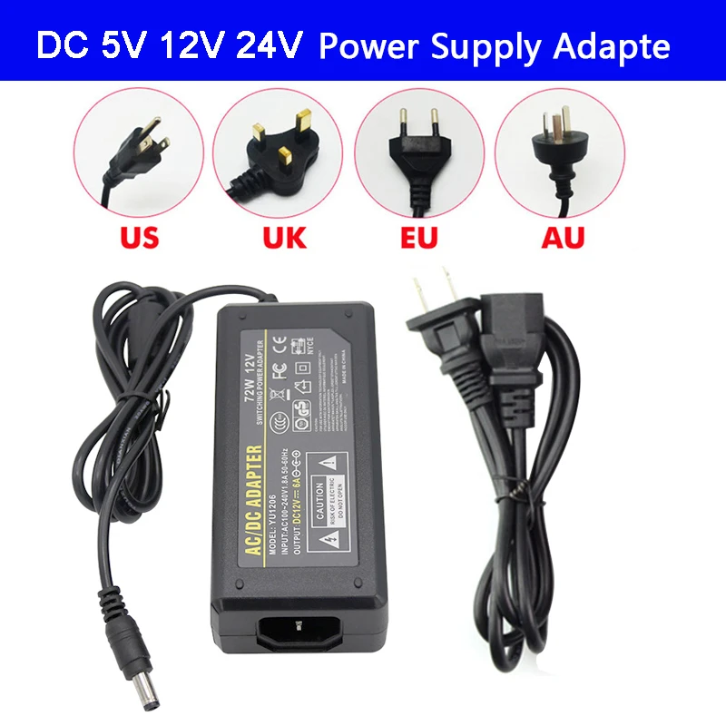 Led Adapter Power Supply Dc5v / Dc12v Dc24v 1a 2a 3a 5a 7a 8a 10a For ...