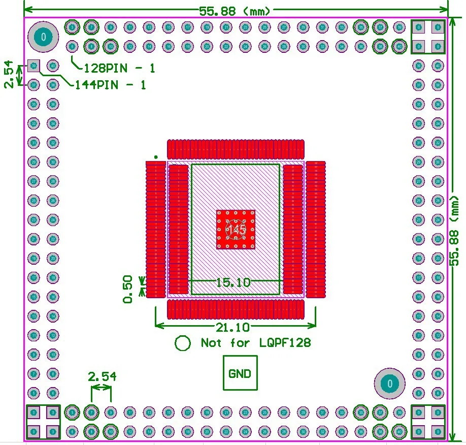 Купить адаптер корпусе tqfp eqfp lqfp144 128 процессора СМД пластина пустую тарелку 0.5 мм шаг ...