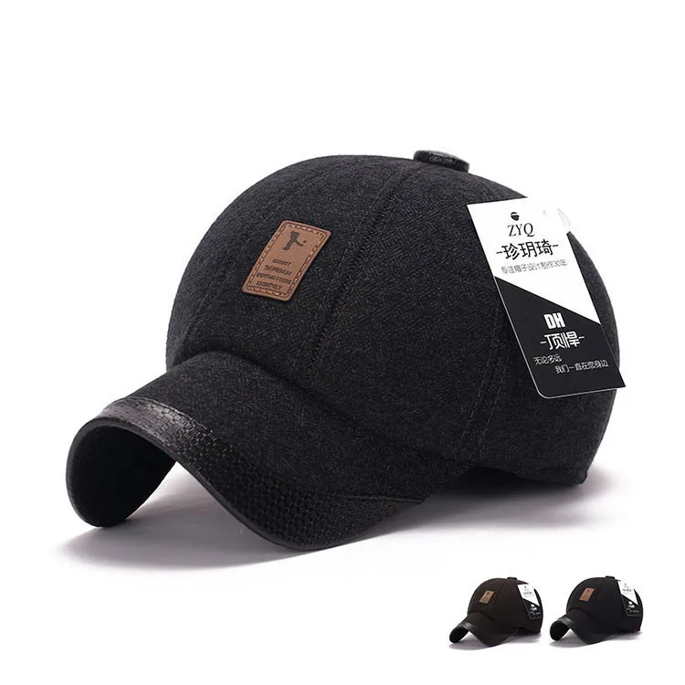 Fall Winter warmer cotton Casquette hats Mens sports Baseball Caps ...