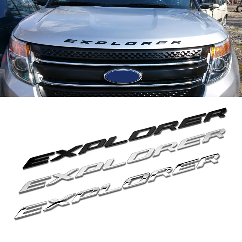 For Ford Explorer Sport DIY car 3D EXPLORER Fixed Letters Hood Emblem ...