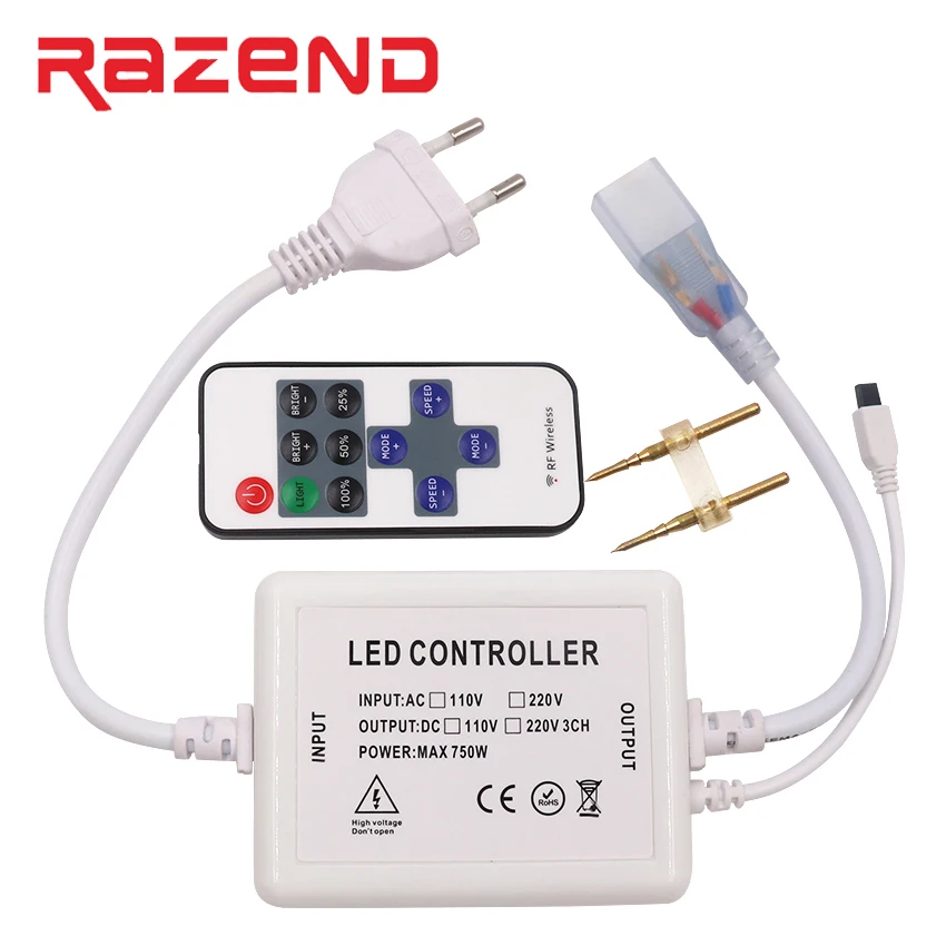 110V-220V-led-dimmer-11keys-IR-remote-controller-Single-color-led-strip ...
