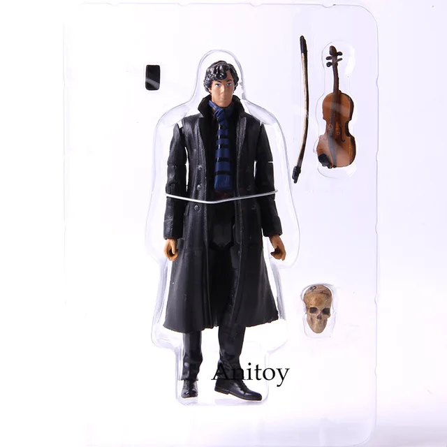 Sherlock Poseable Action Figure Sherlock Holmes with Phone Violin Skull ...