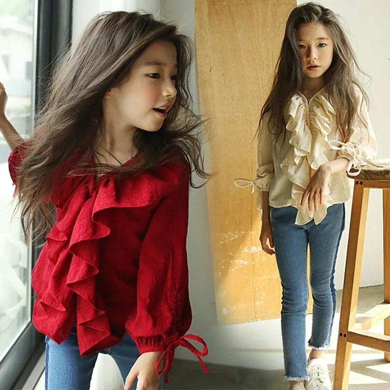 teen girls shirts 10 to 12 years lantern sleeve blouses shirts for kids ...