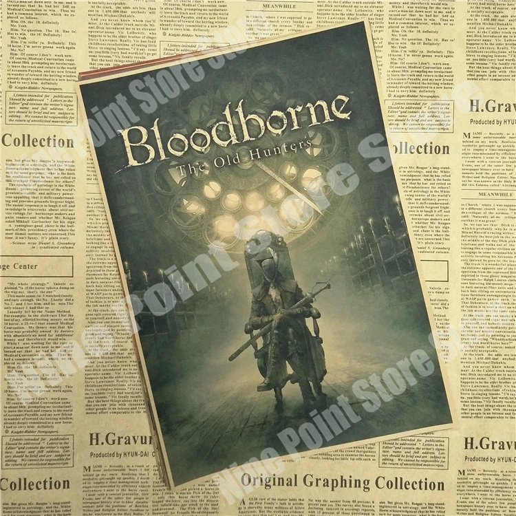 Bloodborne Classic game Kraft Paper Poster Bar Cafe Living Room Dining ...