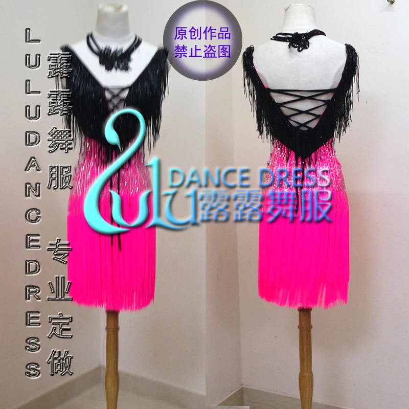 Vestido de baile latino de Rumba Jive Chacha, vestido de salón, Ropa de ...