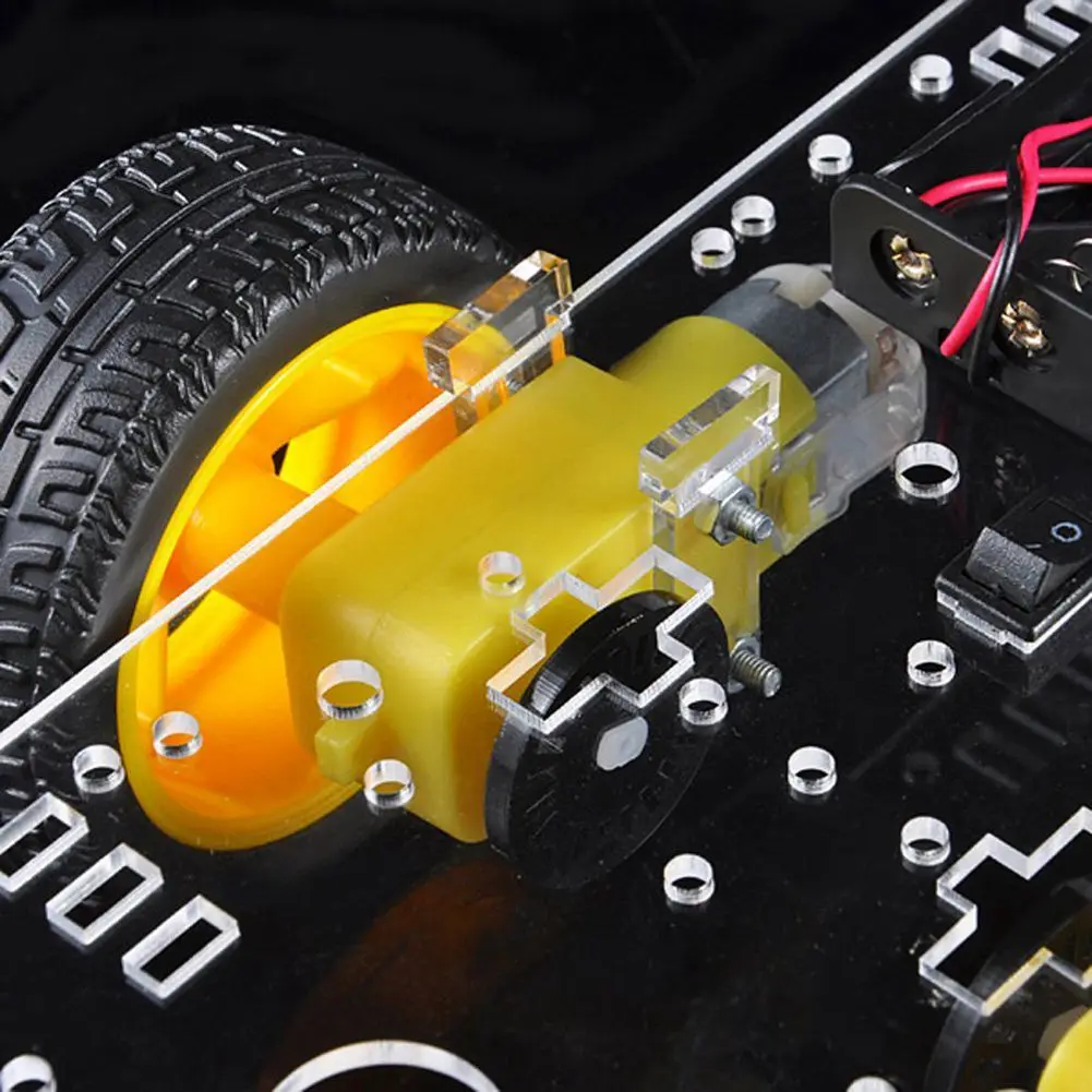 Transparent Motor Smart Robot Car Chassis Kit Speed Encoder Battery Box ...