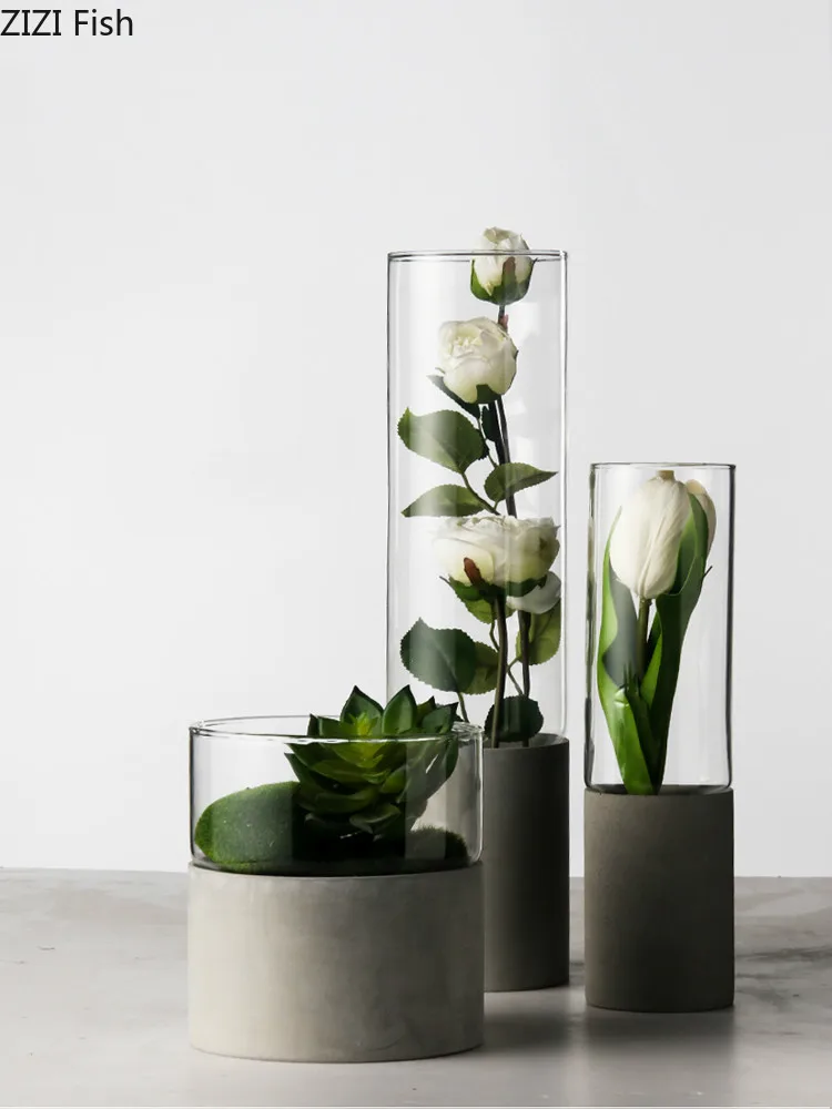 Modern-Glass-Vase-Creative-Tabletop-Vases-Thydroponic-Containers-Flower ...