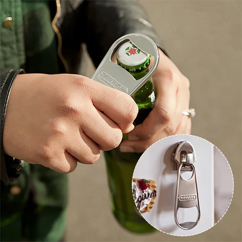 Fashion Creative Personality Fun Zipper Head Shape Beer Bottle Opener ...