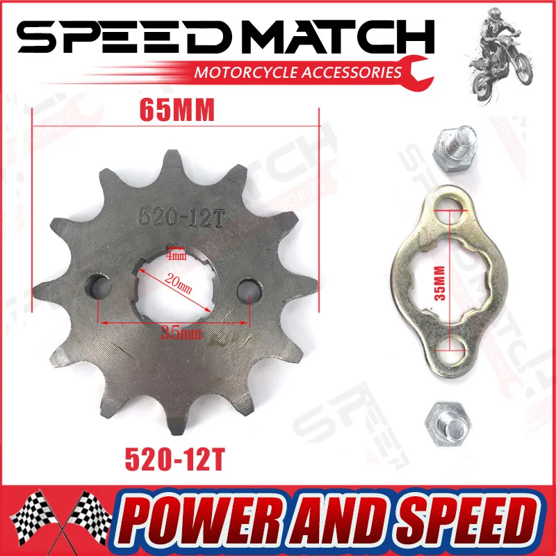 Front Engine Sprocket 520# 10T-17T 12 13 Teeth 20mm For 520 Chain With ...