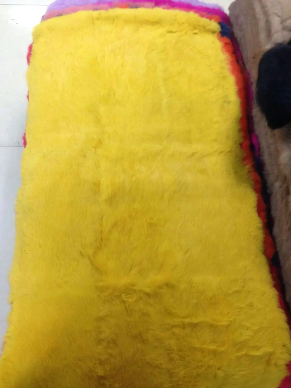 Dyed yellow plate genuine rabbit fur 50CM*110CM piece|rabbit fur plates ...