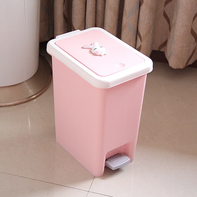 Hello Kitty Cartoon Garbage Can With Lid Foot - KawaiiMerch.com