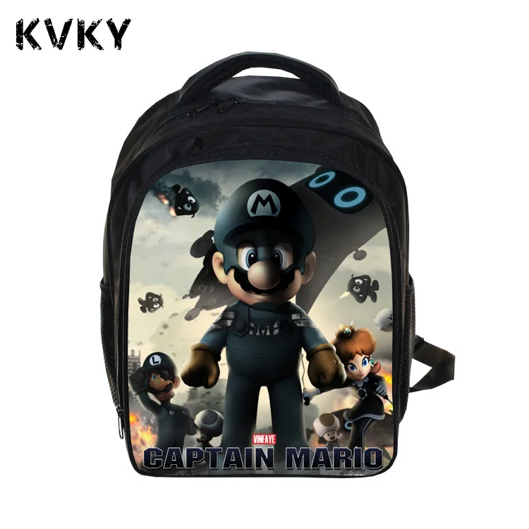 Fress Shipping Super Mario Backpack Boys Girls School Bags Super Saiyan ...