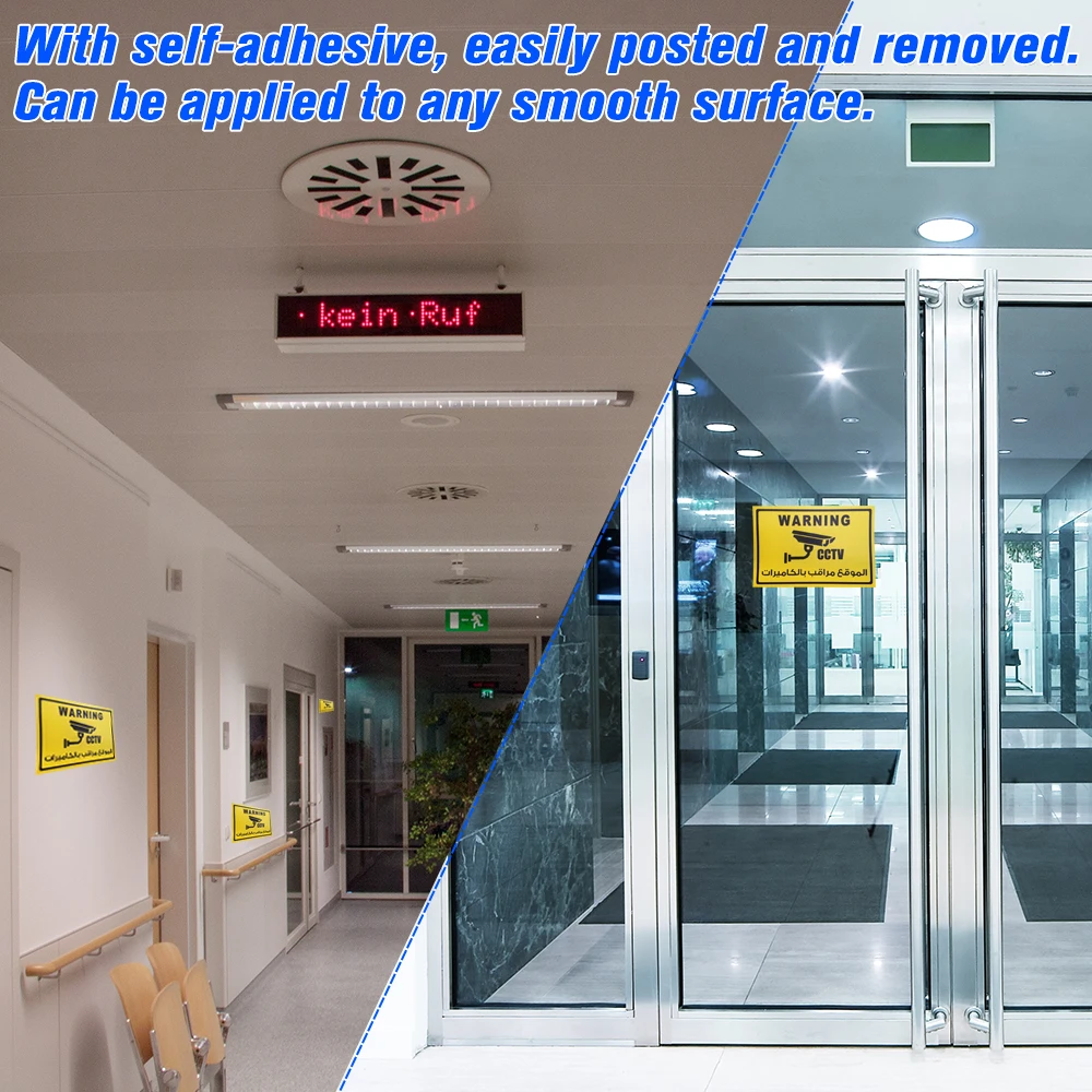 5pcs/lot Arab Arabic Warning & Safety Signs CCTV Security Camera ...