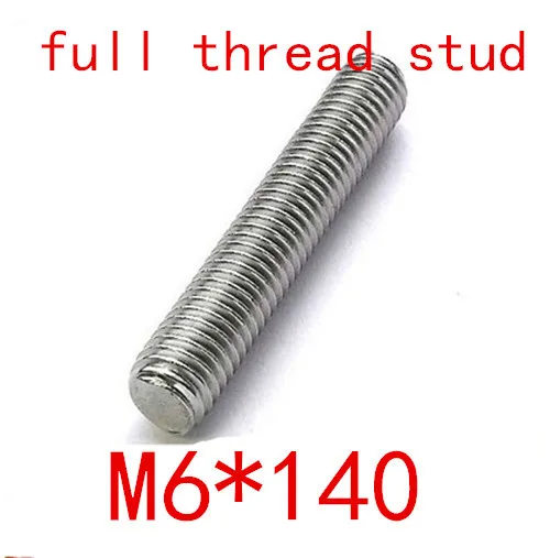 10pcs/lot M6*140 M6 Stainless Steel Threaded Bar / Threaded Rod / m6 ...