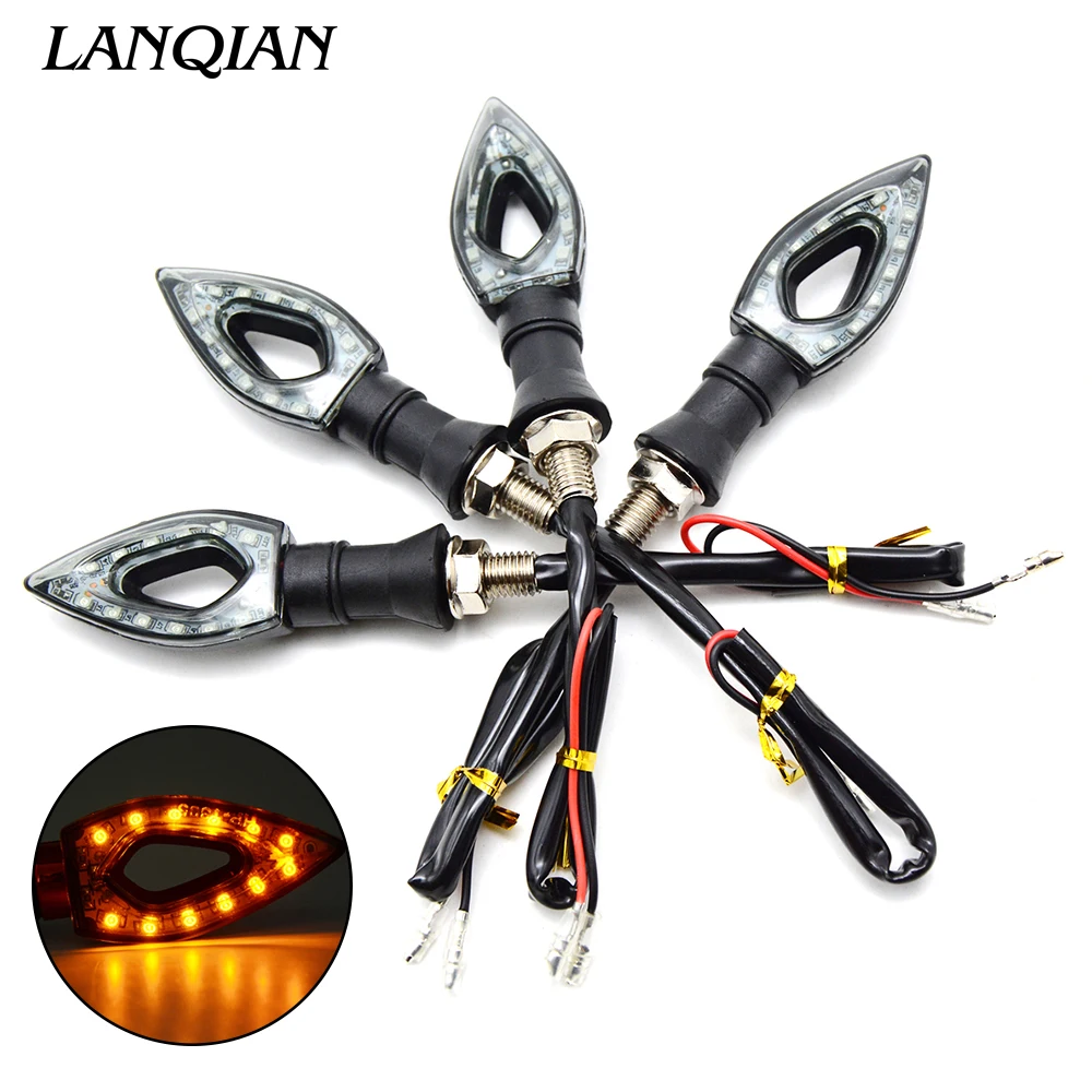 Universal Motorcycle LED Indicators Light Turn Signal Light Amber Lamp ...